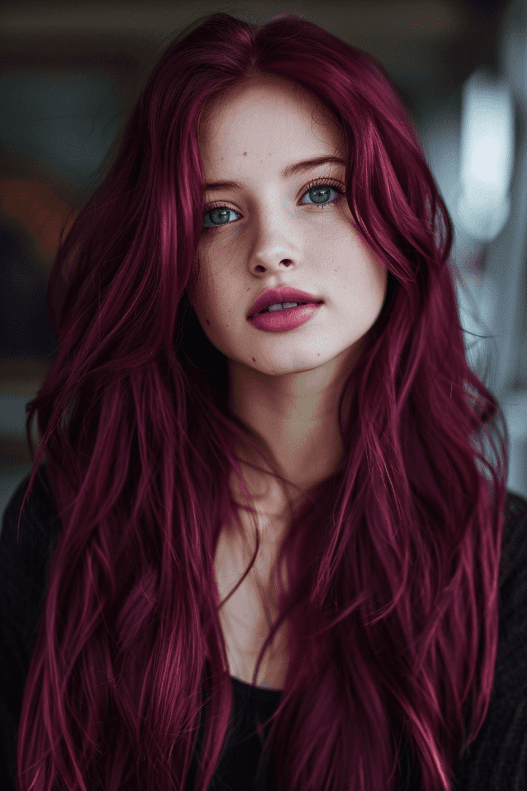 65 Long Burgundy Hairstyles To Shine In 2024
