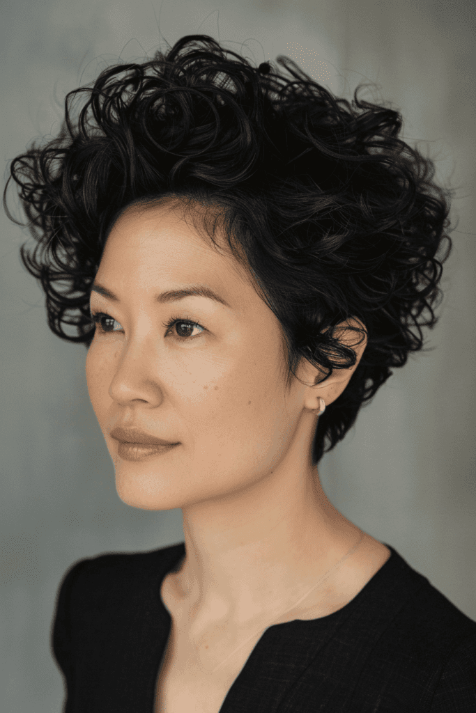 62 Curly Pixie Haircuts For Woman Over 50