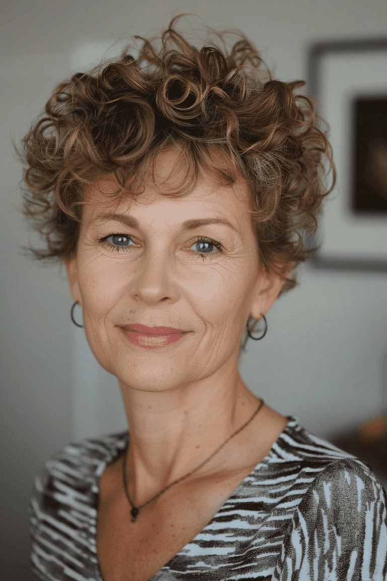 62 Curly Pixie Haircuts For Woman Over 50