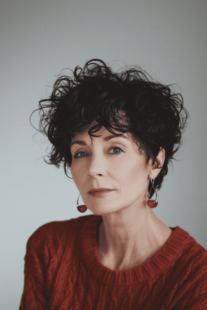 62 Curly Pixie Haircuts For Woman Over 50