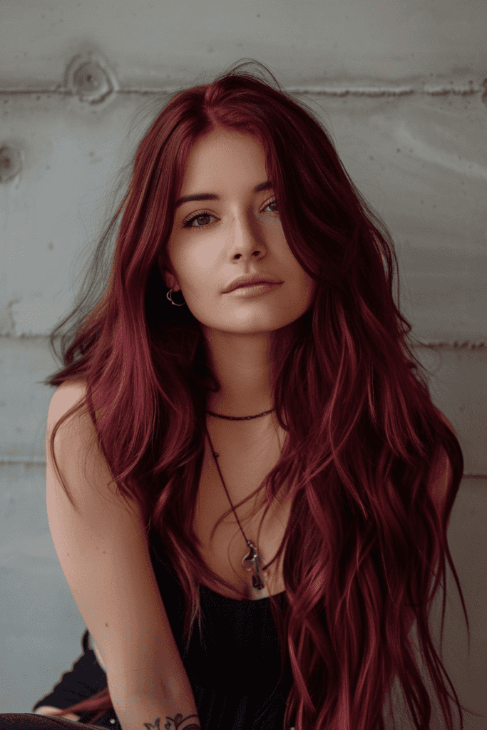 65 Long Burgundy Hairstyles To Shine In 2024