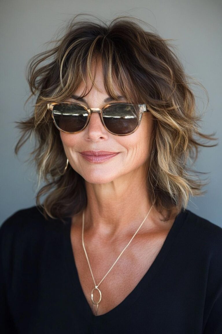 38 Stylish Medium Shaggy Hairstyles for Women Over 50