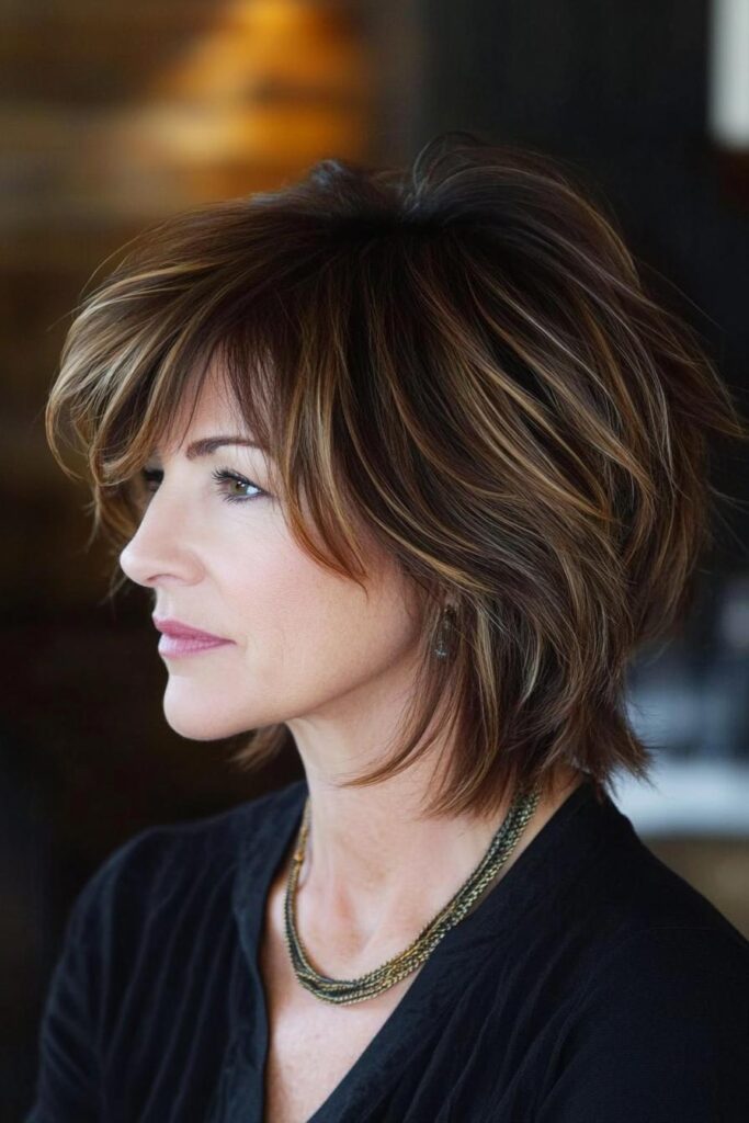 38 Stylish Medium Shaggy Hairstyles for Women Over 50