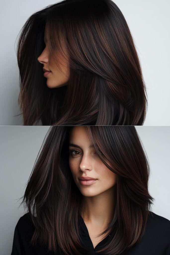 44 Stunning Dark Brown Hair with Highlights Looks