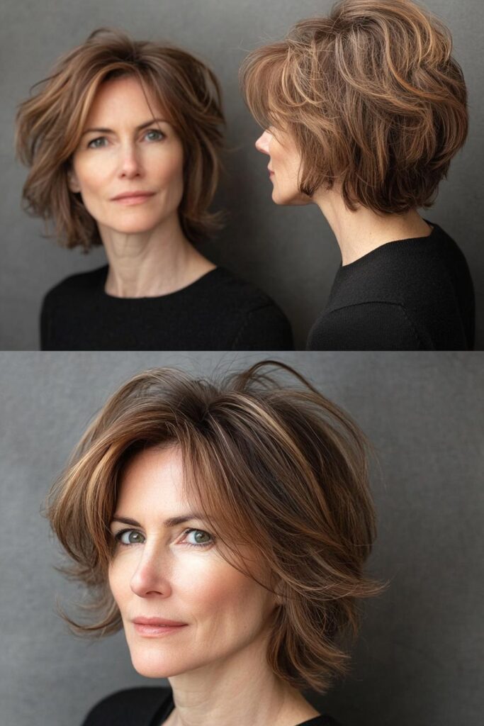 38 Stylish Medium Shaggy Hairstyles for Women Over 50