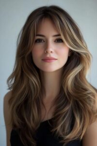 33 Effortless Long Layered Haircuts with Side Bangs