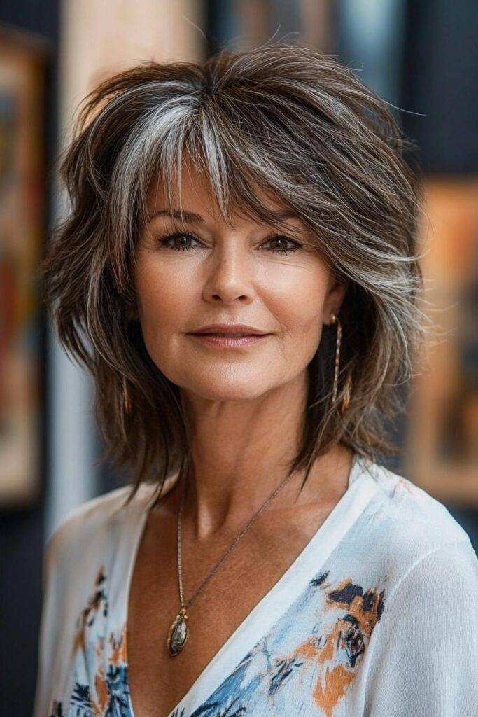 22 Medium Length Layered Cuts for Women Over 50