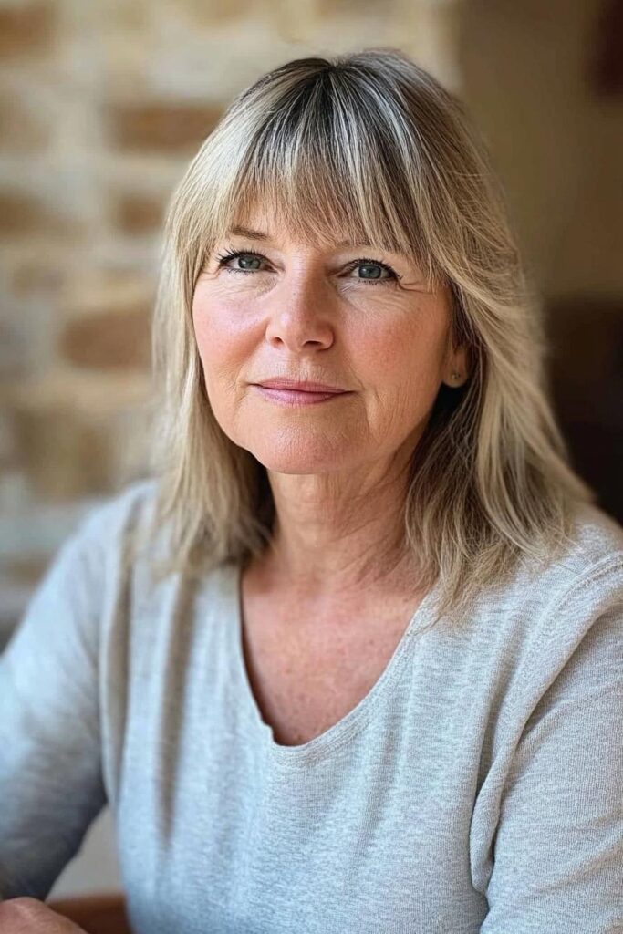 25 Wonderful Bang Hairstyle Ideas for Older Women